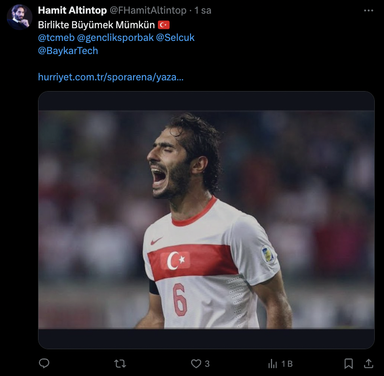 Hamit Altıntop ‘İspanya yenilgisi’ yazısında konuyu Selçuk Bayraktar’a ...